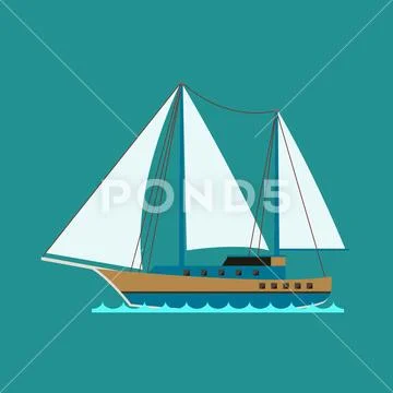 Ship cruiser boat sea symbol vessel travel industry vector sailboats ...