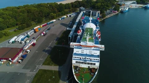 Ship Prom Ferry Terminal Gdansk Terminal... | Stock Video | Pond5