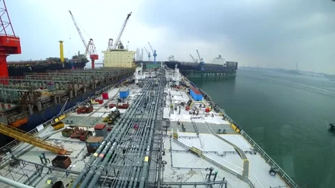 ship repair at the shipyard, the ship is... | Stock Video | Pond5