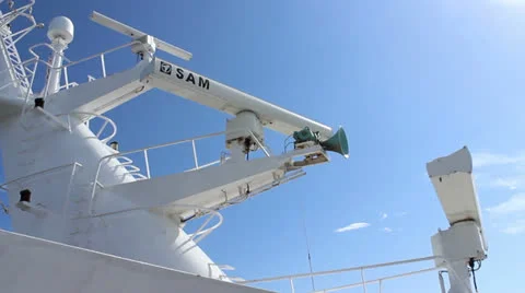Ship Rotating Radar Towers | Stock Video | Pond5