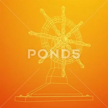 Ship steering wheel. Marine rudder ~ Clip Art #148381579