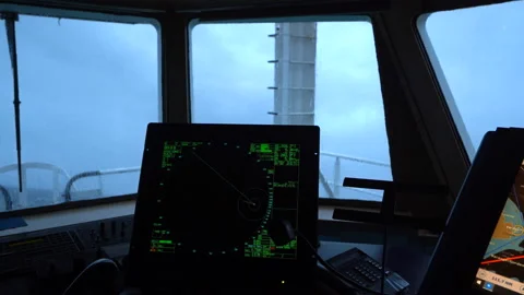 Ship in storm. Radar and control panel. ... | Stock Video | Pond5