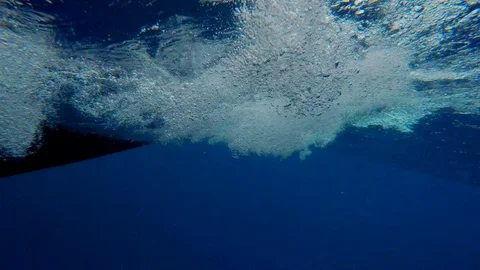 Ship under Water the Sea Bottom of Yacht... | Stock Video | Pond5
