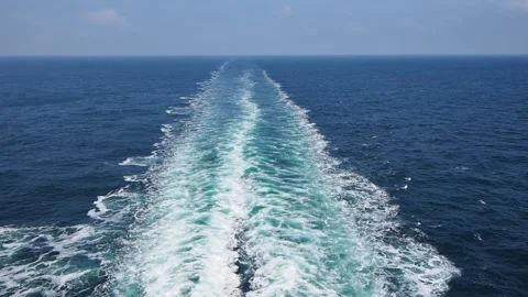 Ship wake on the ocean | Stock Video | Pond5