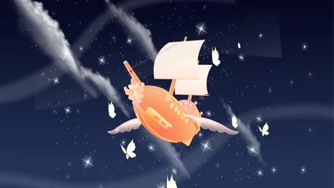 ship with wings flying 3d animated, back... | Stock Video | Pond5