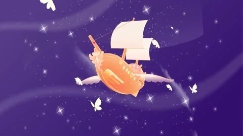 ship with wings flying 3d animated, back... | Stock Video | Pond5