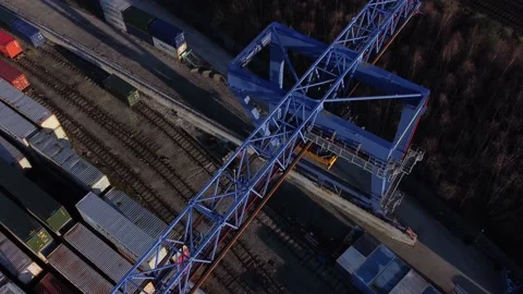 Shipping container crane lift unloading ... | Stock Video | Pond5