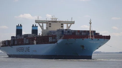 Shipping: Container ship Mary Maersk sai... | Stock Video | Pond5