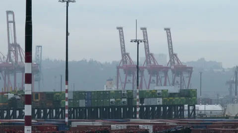 Shipping Containers and Cranes 4K, UHD | Stock Video | Pond5