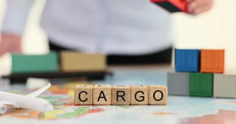 Shipping containers and world map and wo... | Stock Video | Pond5