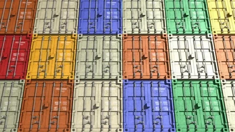 Shipping Containers in port. Loopable An... | Stock Video | Pond5
