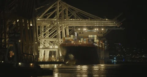 Shipping Dock Night Stock Footage ~ Royalty Free Stock Videos | Pond5