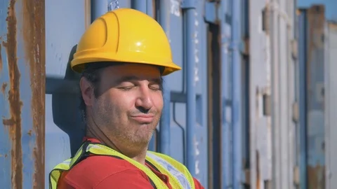 Shipping Worker Giving a Yes Head Sign T... | Stock Video | Pond5