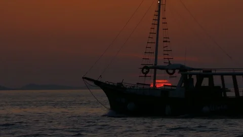 Ships moving in the sea during the most ... | Stock Video | Pond5