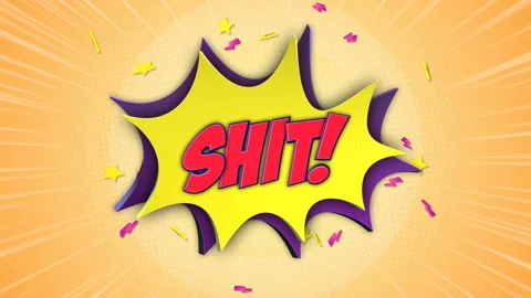 SHIT Comic Text Animation, with Alpha Ma... | Stock Video | Pond5