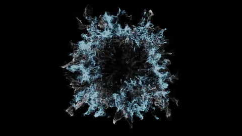 Shock wave of dust and colored particles | Stock Video | Pond5