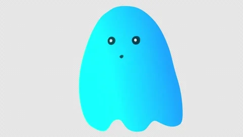 Shocked cartoon ghost on green screen | Stock Video | Pond5