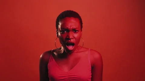 shocked face fear anxiety perplexed woma... | Stock Video | Pond5