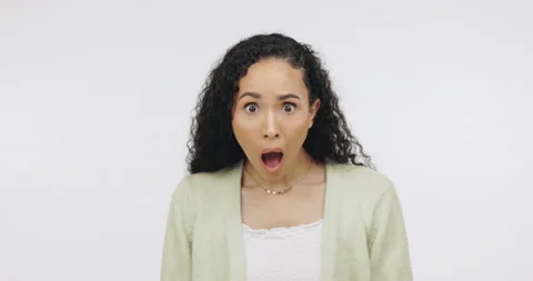 Shocked, gossip and news with face of bl... | Stock Video | Pond5