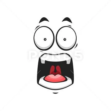 Shocked shouting emoticon isolated screaming emoji: Royalty Free #153248994