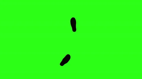 Shoe prints walking green screen | Stock Video | Pond5