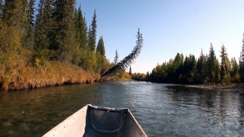 Shooting from moving motorboat of rapids... | Stock Video | Pond5