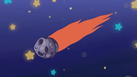 Shooting Star Meteor Asteroid Animation | Stock Video | Pond5