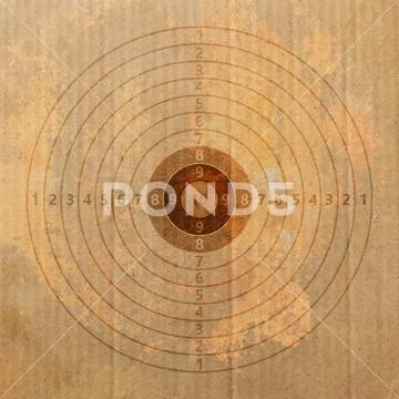 Shooting target with numbers on recycling carton paper. 3d illustration ...