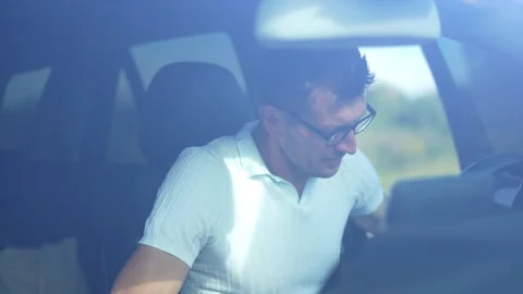 Shooting through windshield of confident... | Stock Video | Pond5