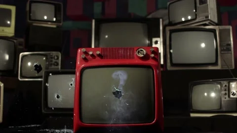 Shooting at Vintage TV with Green Screen... | Stock Video | Pond5