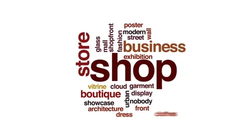 Shop animated word cloud, text design an... | Stock Video | Pond5