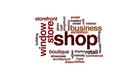 Shop animated word cloud, text design an... | Stock Video | Pond5