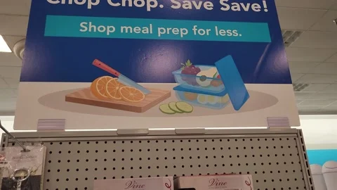 Shop Chop Save Signage Meal Prep for Les... | Stock Video | Pond5