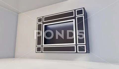 Shop window display, Empty storefront with light, showcase mock up 3D ...