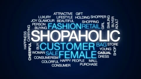 Shopaholic animated word cloud, text des... | Stock Video | Pond5