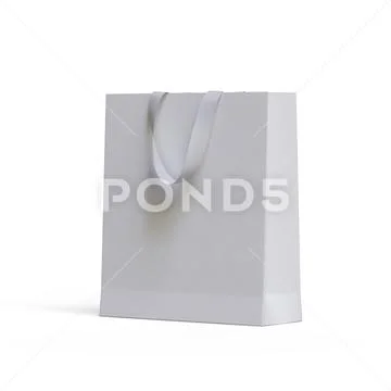 Shopping bag white color realistic paper texture isolated on white ...