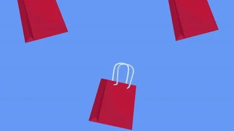 shopping bags papper pattern animation | Stock Video | Pond5
