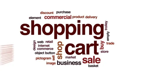 Shopping cart animated word cloud, text ... | Stock Video | Pond5