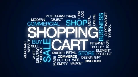 Shopping cart animated word cloud, text ... | Stock Video | Pond5