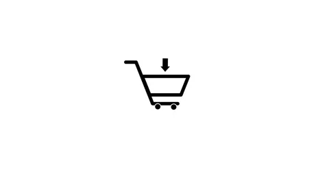 Shopping Cart Arrow Animation Icon on wh... | Stock Video | Pond5