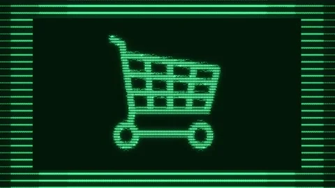 Shopping Cart in Ascii Code Retro Art St... | Stock Video | Pond5