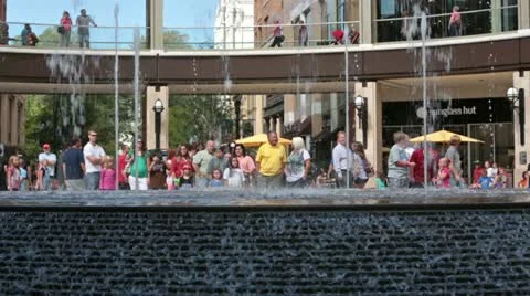 Shopping Shopping Mall Water Fountain Stock Video Footage | Royalty ...