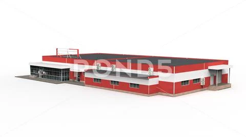 Shopping center render on a white background. 3D rendering: Graphic ...