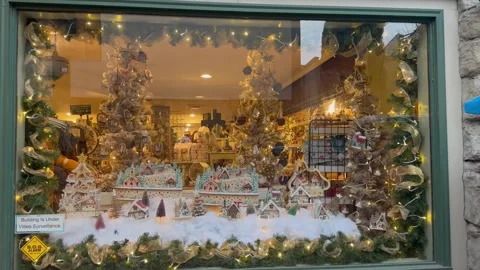 Shopping Center Window Display During Ch... | Stock Video | Pond5
