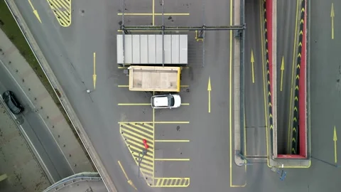 Shopping mall car parking lot top-down d... | Stock Video | Pond5