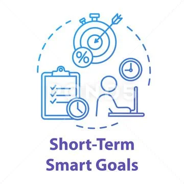 Short-term smart goals concept icon. Perfomance optimization. Setting ...