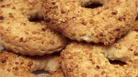 Shortbread Cookies Ring With Peanuts Rot... | Stock Video | Pond5