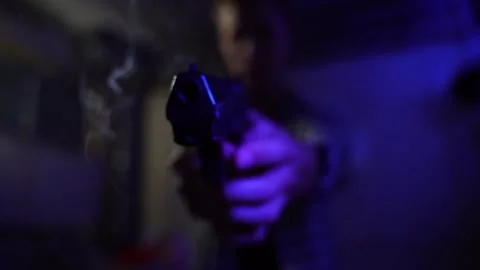 Gun Pointing At Camera Stock Video Footage | Royalty Free Gun Pointing ...