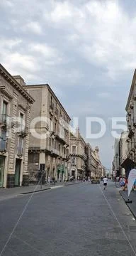 shot of the Cantania ancient building and historical infrastructure ...