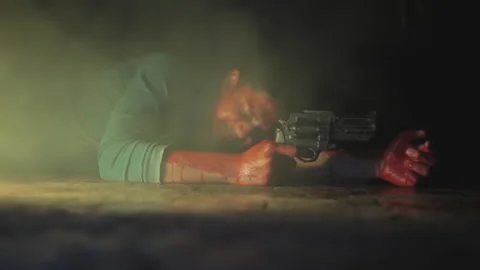 Shot of an injured man with blood on his... | Stock Video | Pond5